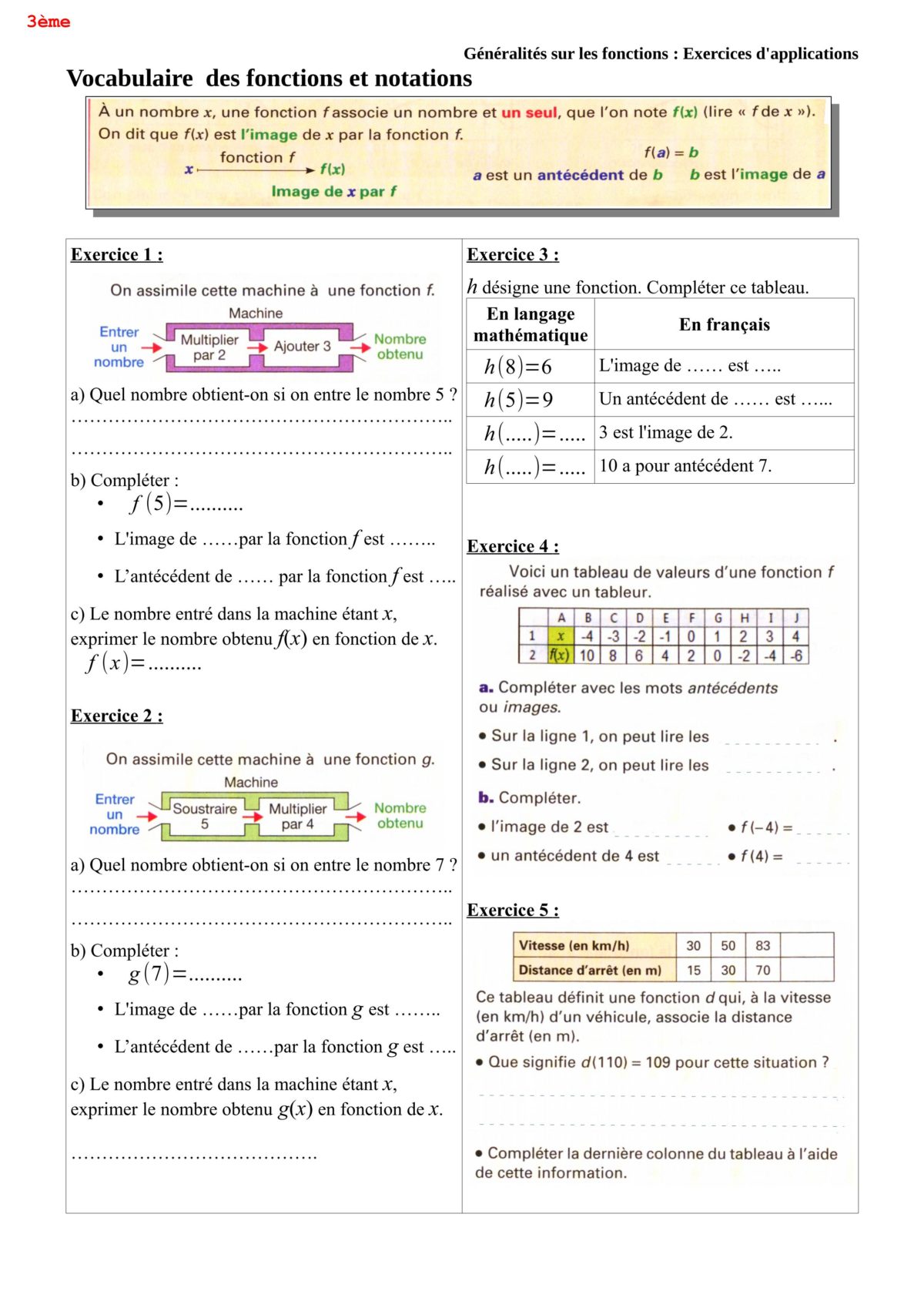 Les activités et les exercices – Maths au collège